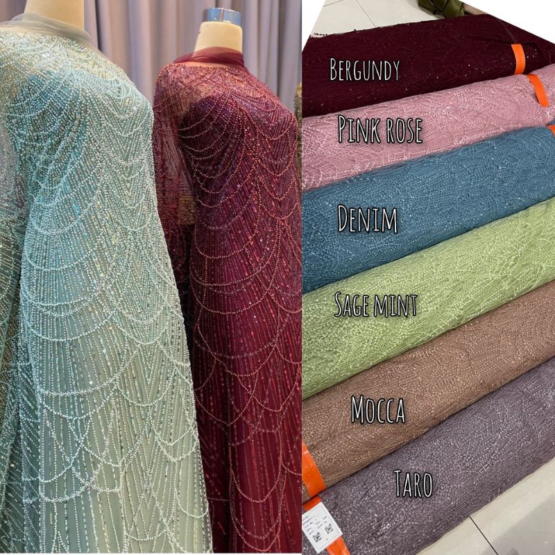 Jual Bahan tile aplikasi / tile korea rambat / tile / bahan kebaya tile ...