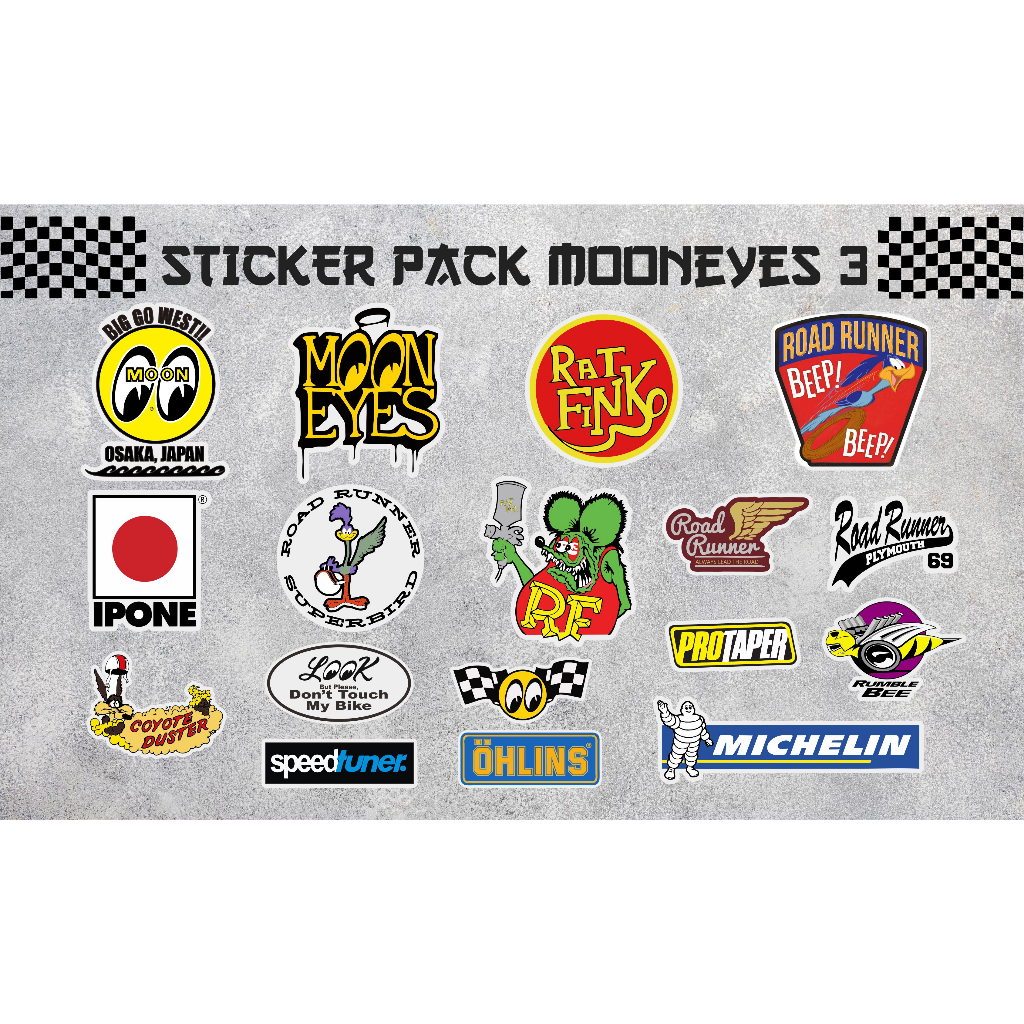 Jual STICKER PACK MOONEYES 3 | STICKER RAT FINK STICKER ROADRUNNER ...
