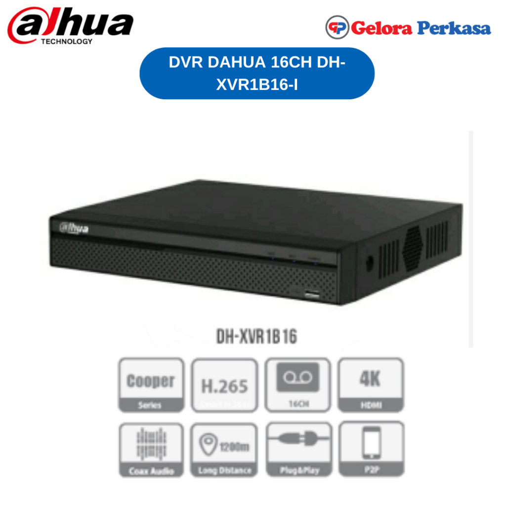 Jual DVR DAHUA 16CH DH-XVR1B16-I / DVR DAHUA 16 CHANNEL DH-XVR1B16-I | Shopee Indonesia