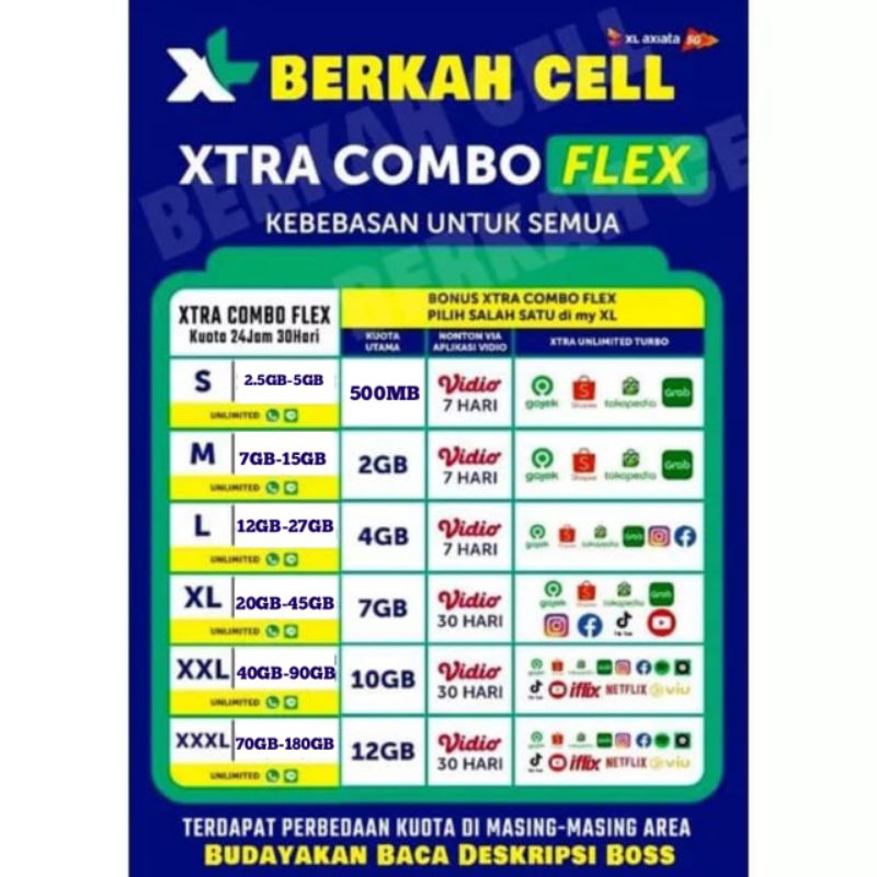 Jual ISI KUOTA XL XTRA COMBO FLEX 30hr | Shopee Indonesia