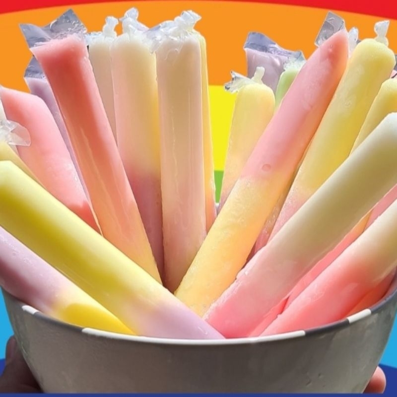 Jual es lilin pelangi yoghurt / es yoghurt / rainbow es / es jadul / es ...