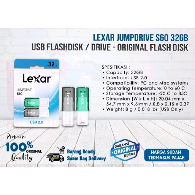 Jual FlashDisk Lexar S60 Jumpdrive 16GB/32GB/64GB - Flash Disk USB 2.0 | Shopee Indonesia