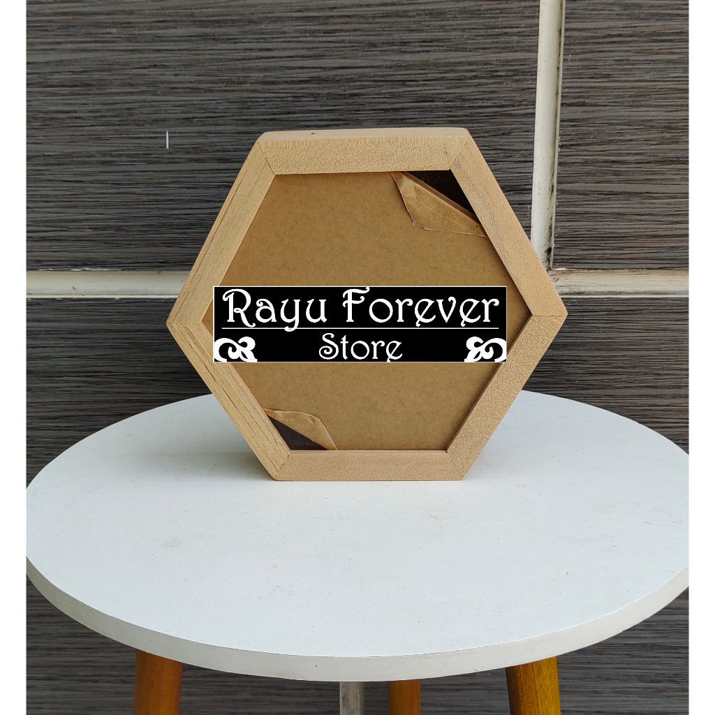 Jual Bingkai/Pigura/Frame Kayu 3D [hexa diameter 20 cm, akrilik, glossy ...