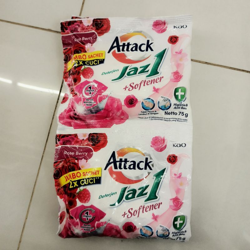 Jual Attack Deterjen Jaz1 + Softener Isi 6 Sachet x 75g | Shopee Indonesia