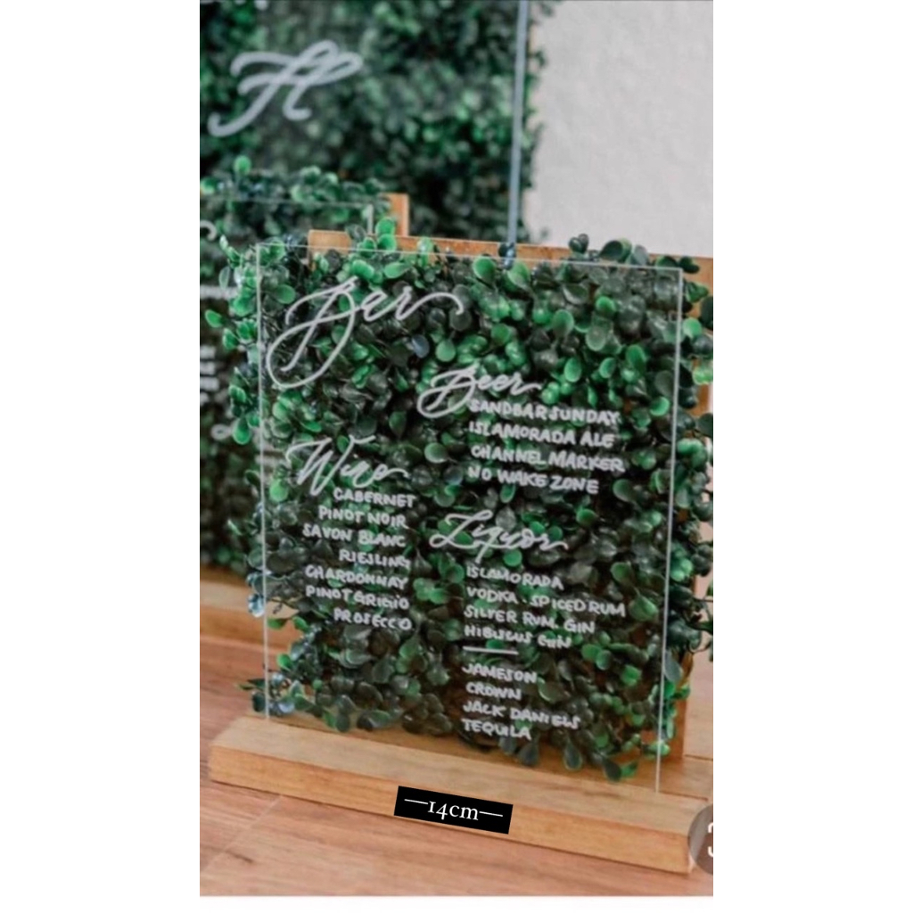 Jual Tatakan Akrilik Custom Hiasan Meja Daftar Menu | Shopee Indonesia