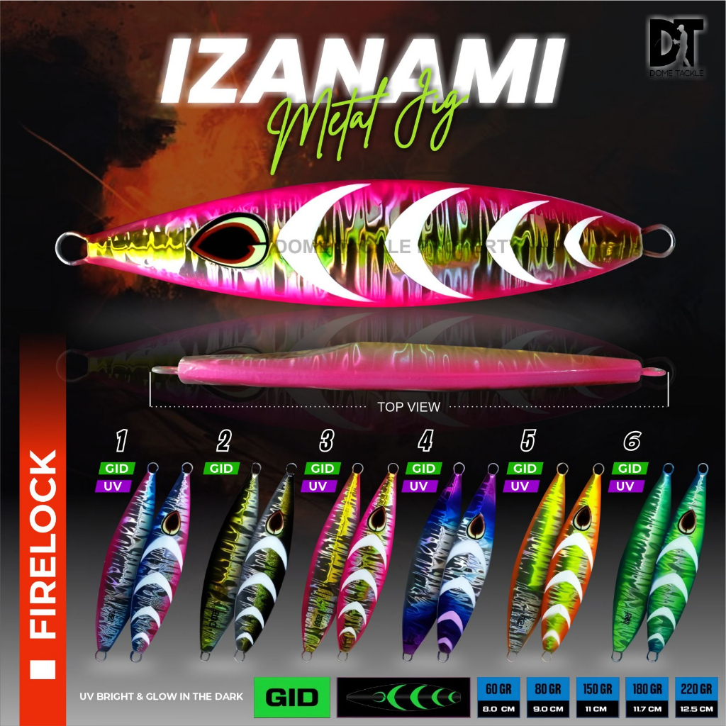 Jual METAL JIG FIRELOCK IZANAMI UMPAN PANCING 60 | 80 | 150 | 180 | 220 GRAM SLOW FAST JIGGING ...