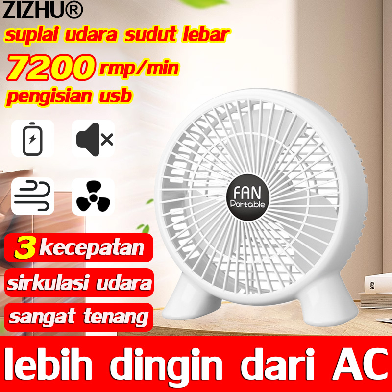 Jual Bisa dipakai selama 240 jam Kipas Angin Meja 6000mAh 7200 rpm/min ...