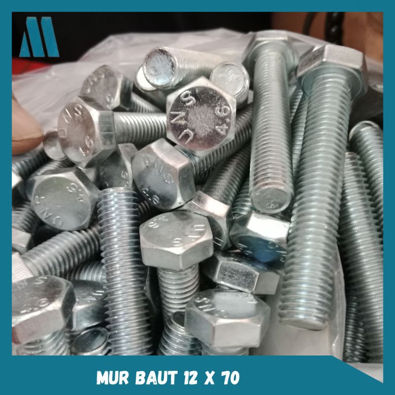 Jual Baut Mur Putih 12x70 | Shopee Indonesia
