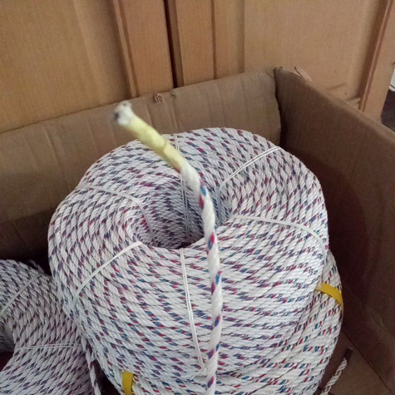 Jual Tali 5mm per meter/Tali tambang 5mm per meter putih bercorak/Tali ...