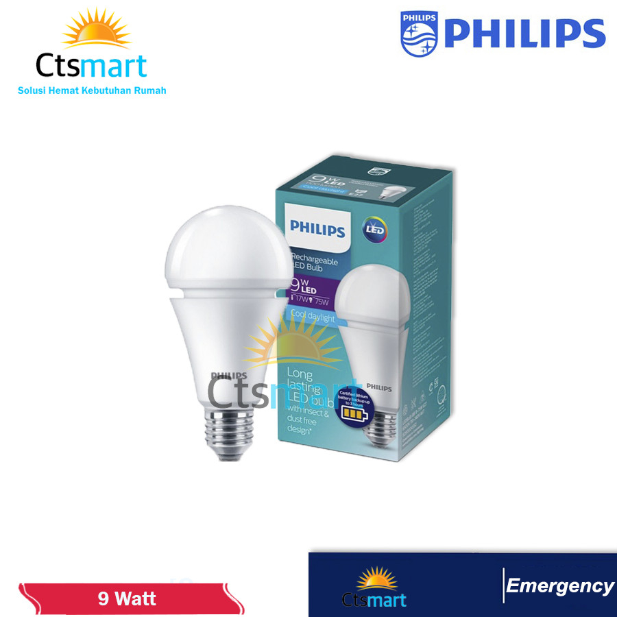 Jual Philips Led Emergency Rechargeable 9Watt Putih 6500K | Shopee ...