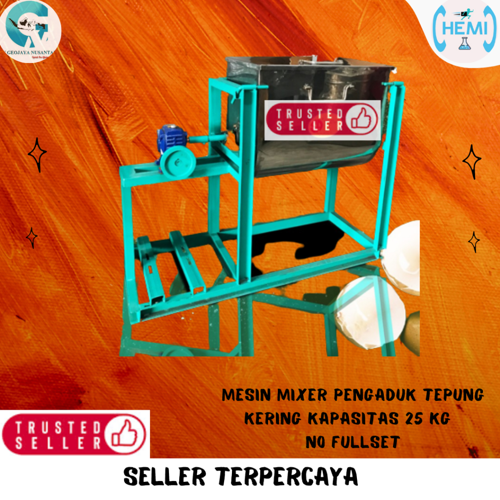 Jual Mesin Mixer Pengaduk Tepung Kering, No Fullset(Kapasitas 25 kg ...