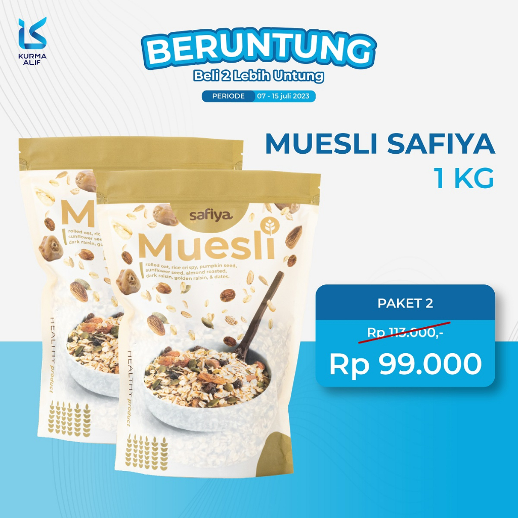 Jual Muesli Oatmeal Dried Fruit Safiya 1 Kg Sereal Sarapan Makanan