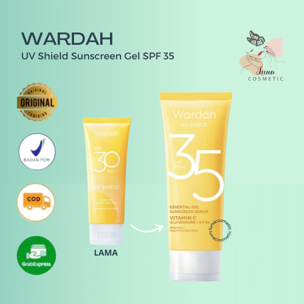 Jual Wardah UV Shield Essential Sunscreen Gel SPF 35 PA +++ 40 ml ...