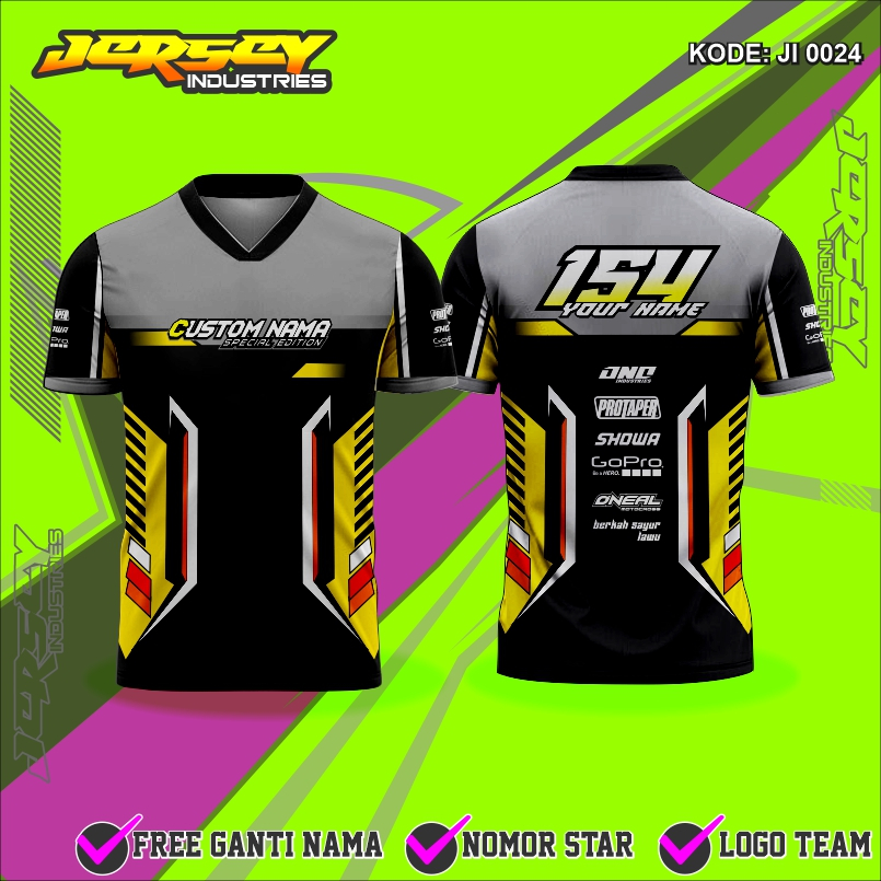 Jual JERSEY RACING CUSTOM NAMA FREE LOGO TEAM NOMER STAR DAN BISA COD ...