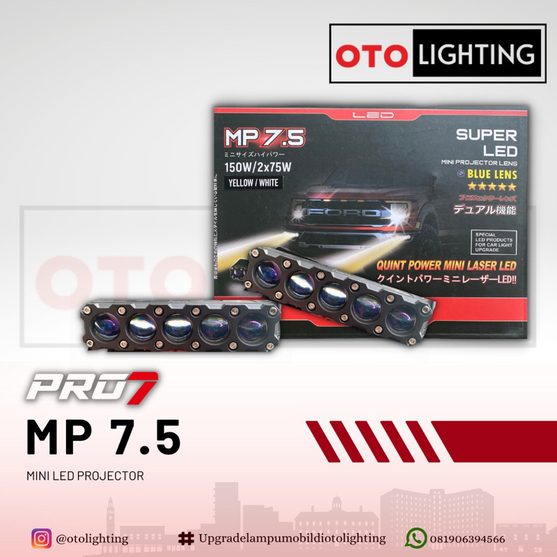 Jual Lampu mobil mini projector Pro7 MP 7.5 Mini Projie 5 Mata Lensa ...