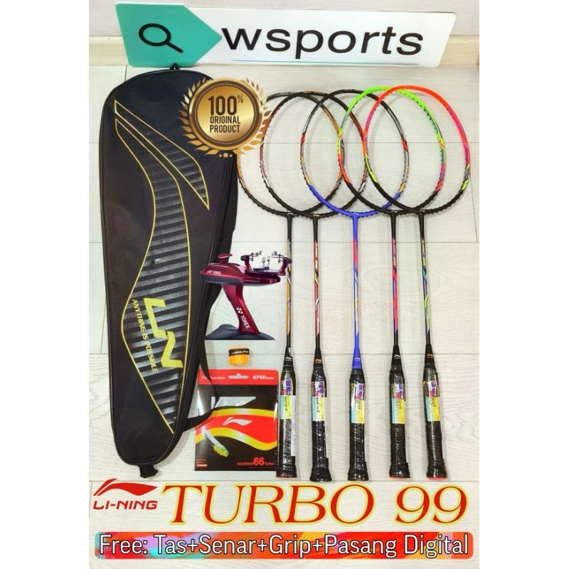Jual [[Free Pasang Senar]] Raket Badminton LiNing Turbo 99 Original ...