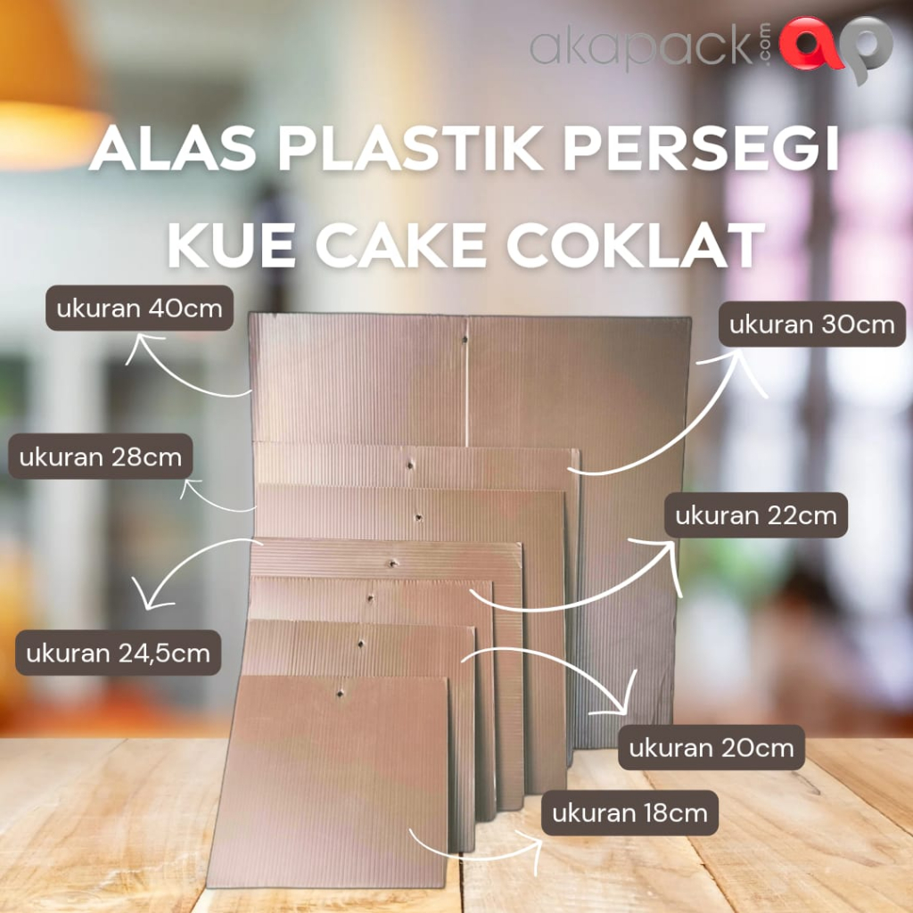 Jual Tatakan Kue Plastik Kotak / Cake Board KOTAK COKLAT - Alas Kue ...
