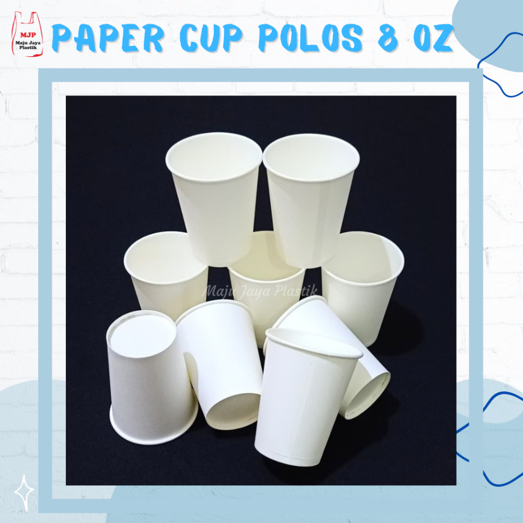 Jual Paper Cup polos motif 4oz 6.5oz 8oz Polos gelas kertas kopi 8 oz tahan panas TEBAL gelas ...