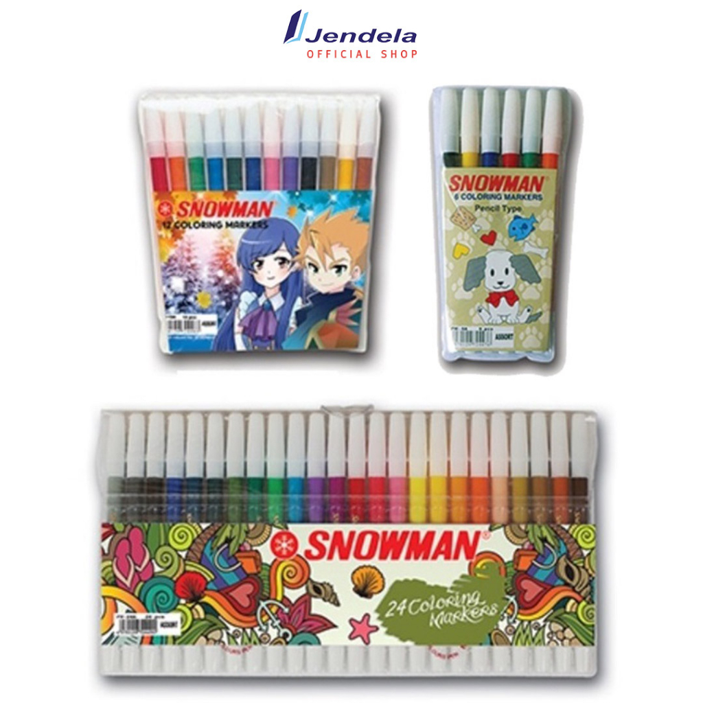 Jual Spidol Snowman Set Isi 12 Dan 24 Warna ATK | Shopee Indonesia