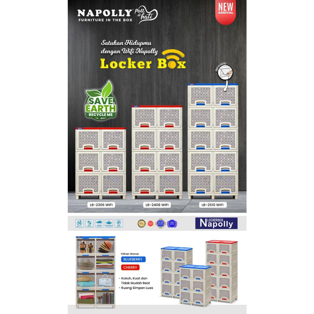 Jual Manado Lemari Napolly Lockerbox 8 Ruang penyimpanan Pintu | Shopee ...