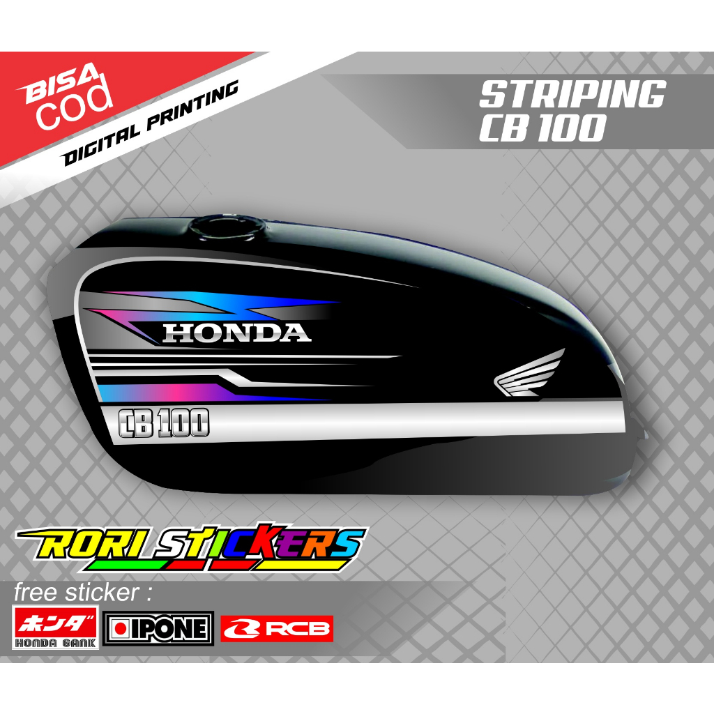 Jual STRIPING VARIASI HONDA CB 100 / STICKER LIST MOTOR HONDA CB 100 ...