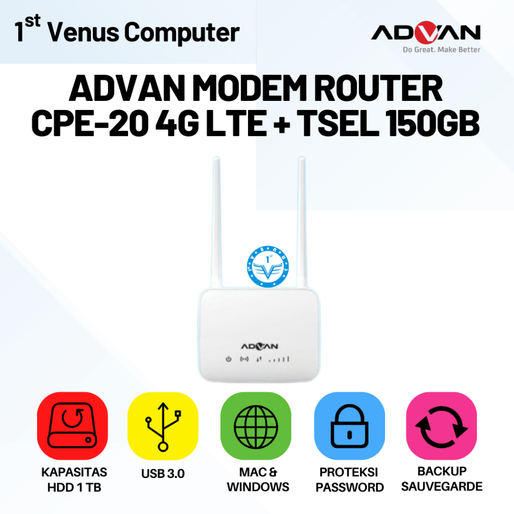 Jual MODEM ROUTER ADVAN CPE-20 4G LTE+TSEL 150GB CPE STAR HYBRID / MOD14 | Shopee Indonesia