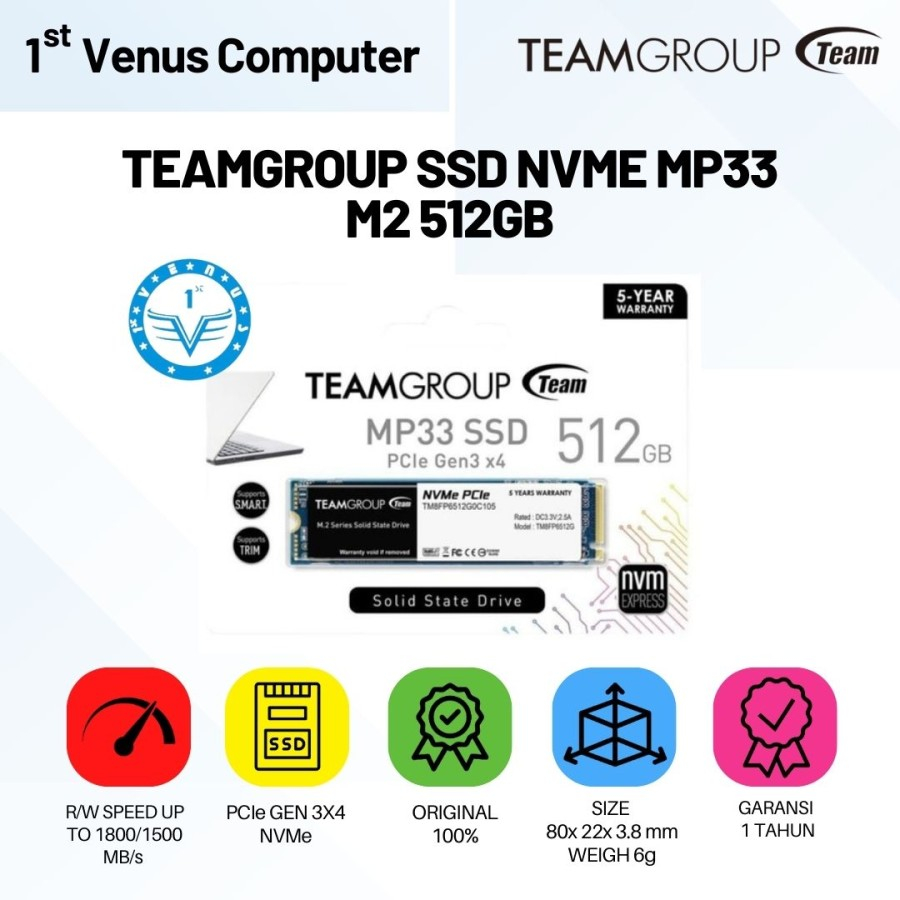 Jual SSD NVME TEAM MP33 M2 512GB / SSD TEAM M2 512GB / MEM06-TEM | Shopee Indonesia
