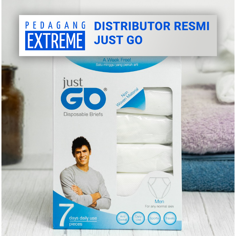 Jual JUST GO CELANA DALAM KERTAS SEKALI PAKAI DISPOSABLE BRIEFS PRIA JUSTGO | Shopee Indonesia