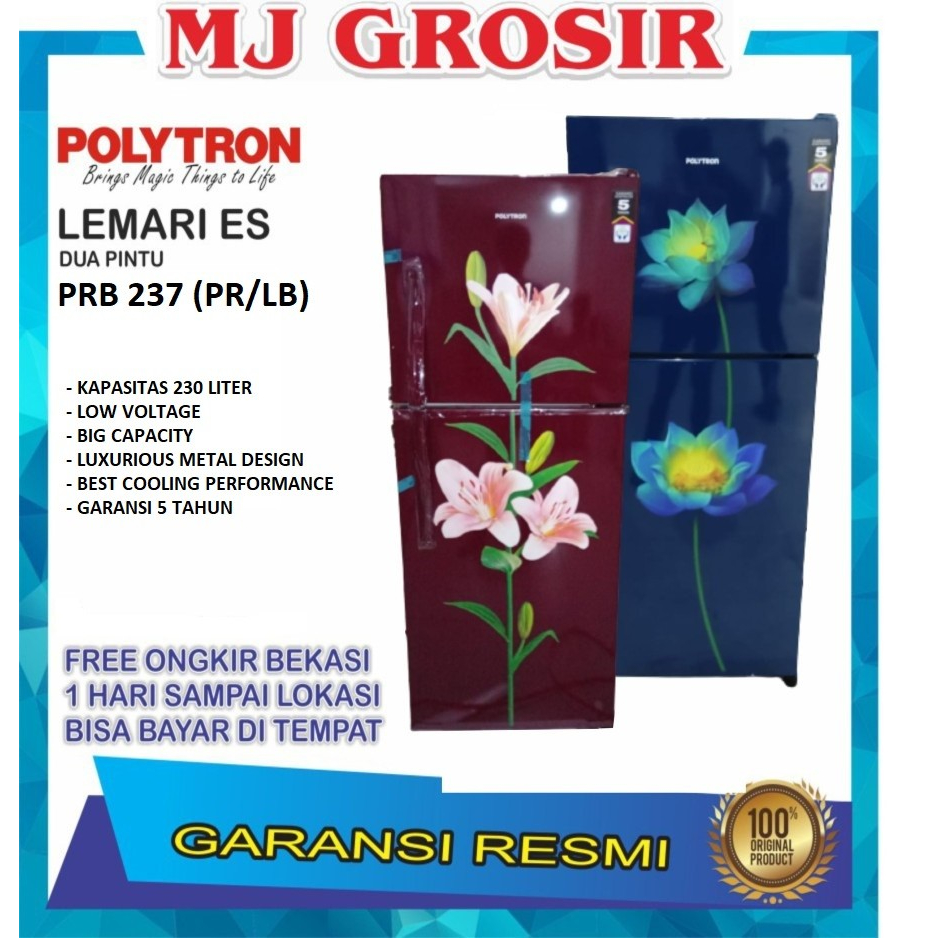 Jual KULKAS POLYTRON PRB 239 / PRB 237 LEMARI ES 2 PINTU | Shopee Indonesia