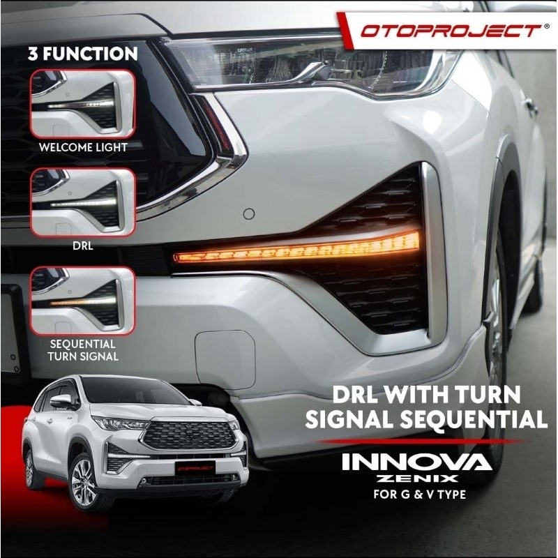Jual DRL With Turn Signal Sequential Otoproject Innova Zenix | Shopee ...