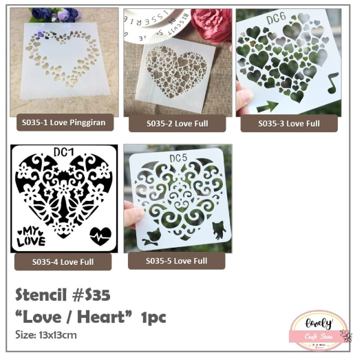 Jual plastic stencil #S35 cetakan stensil lukis, craft, kue cake ...
