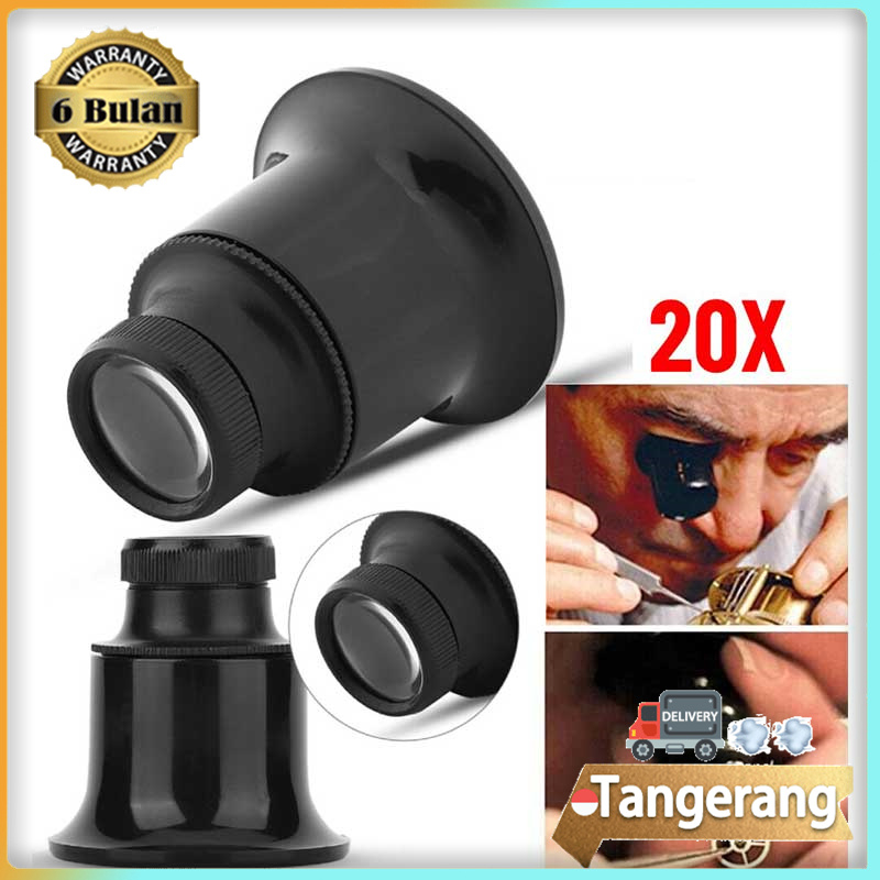 Jual Eye Loop Lensa Kaca Pembesar 20x Jam Mikroskop Perhiasan Jewellery ...