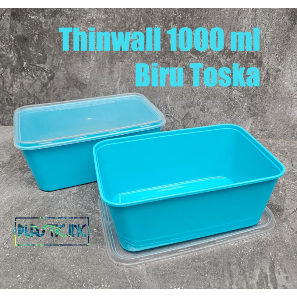 Jual Thinwall 1000 ml Warna/Box Kotak Plastik Warna/Thinwall Warna ...
