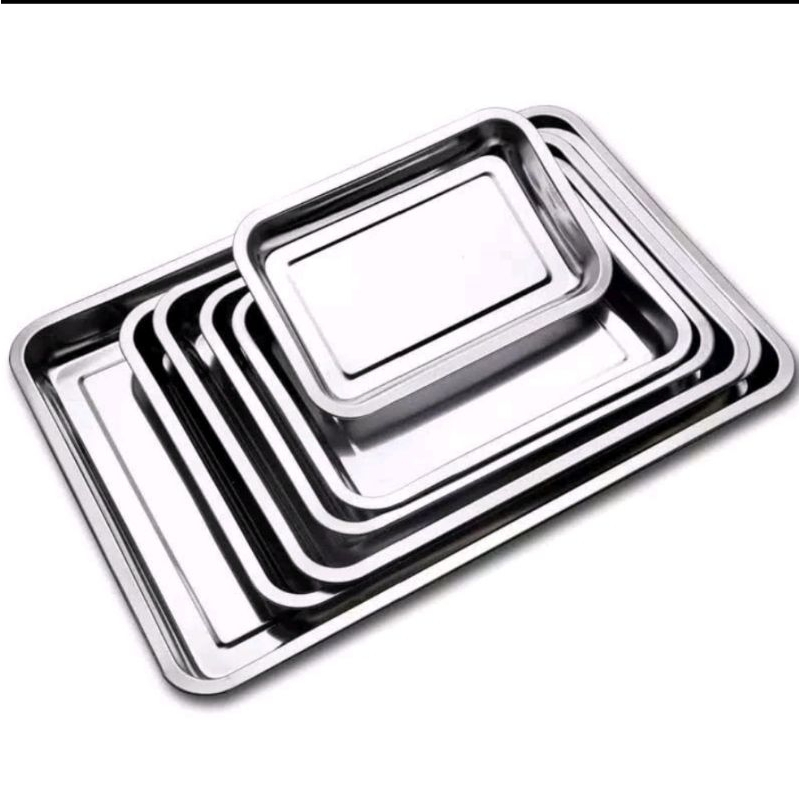 Jual nampan stainless persegi 40cm x 30cm / nampan peniris minyak ...