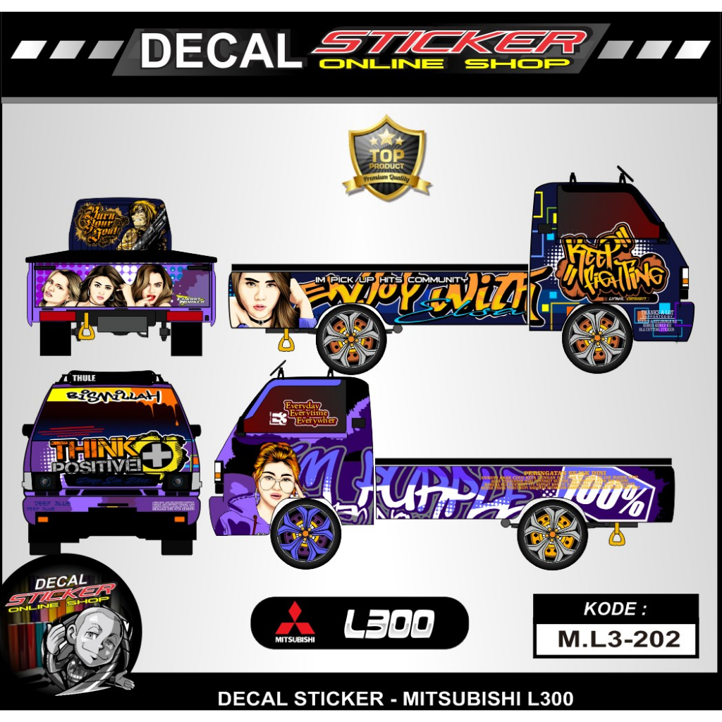 Jual FULL BODY CUSTOM STICKER PICK UP STIKER L300 | Shopee Indonesia