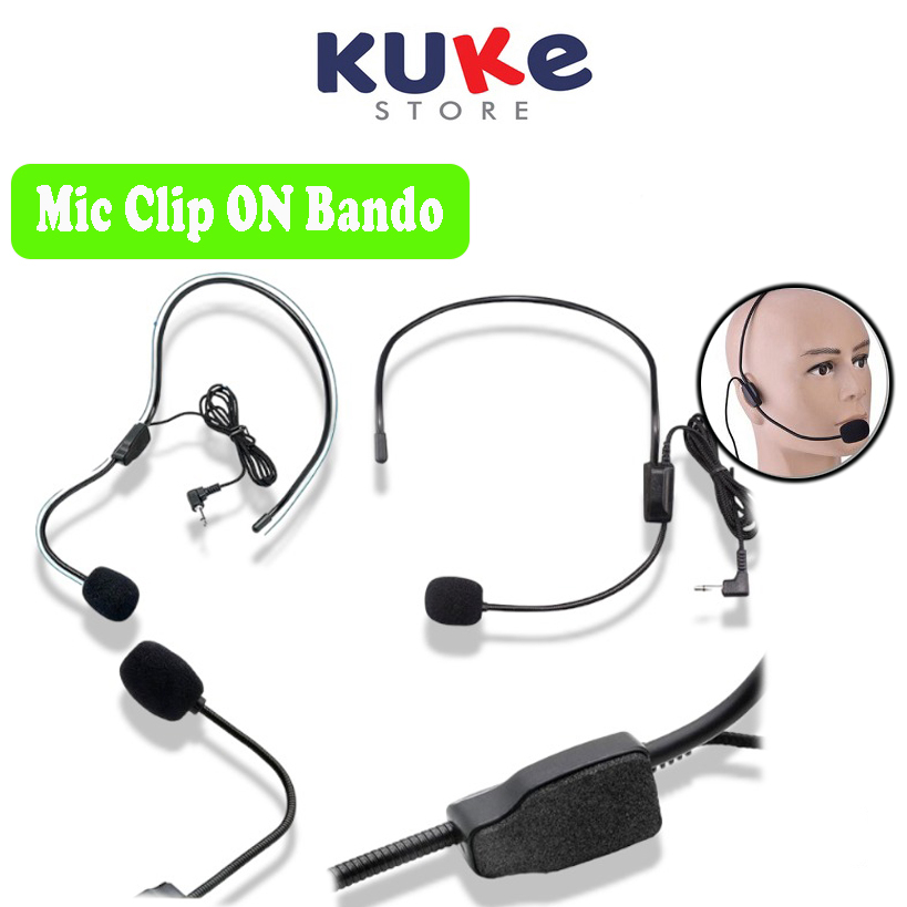 Jual KUKE Mic CLIP ON BANDO Headset Microphone Bando Jack 3.5mm ...