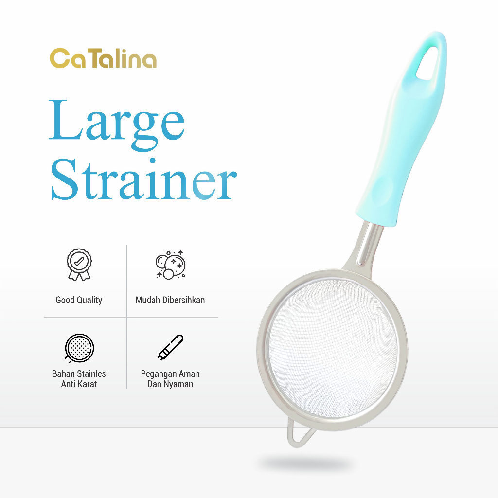 Jual Saringan teh kopi large strainer peralatan dapur blue | Shopee Indonesia