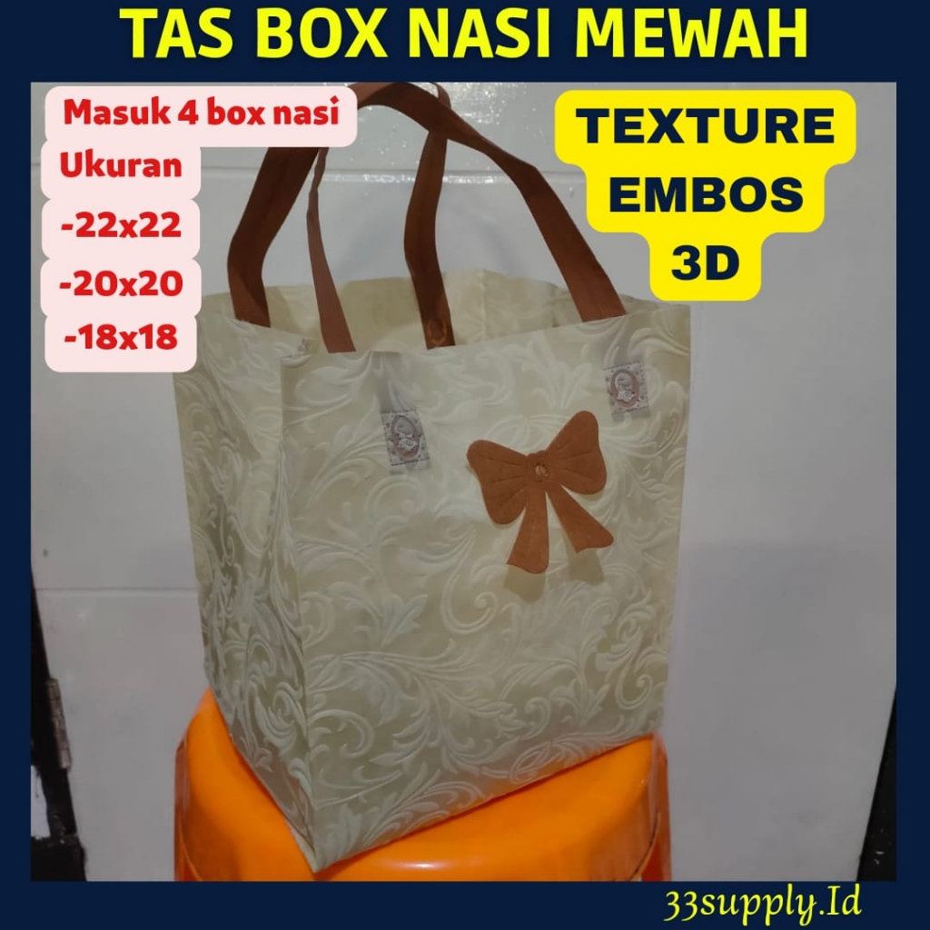 Jual Tas Box nasi 22x22 20x20 18x18 / tas box nasi texture embos 3D ...