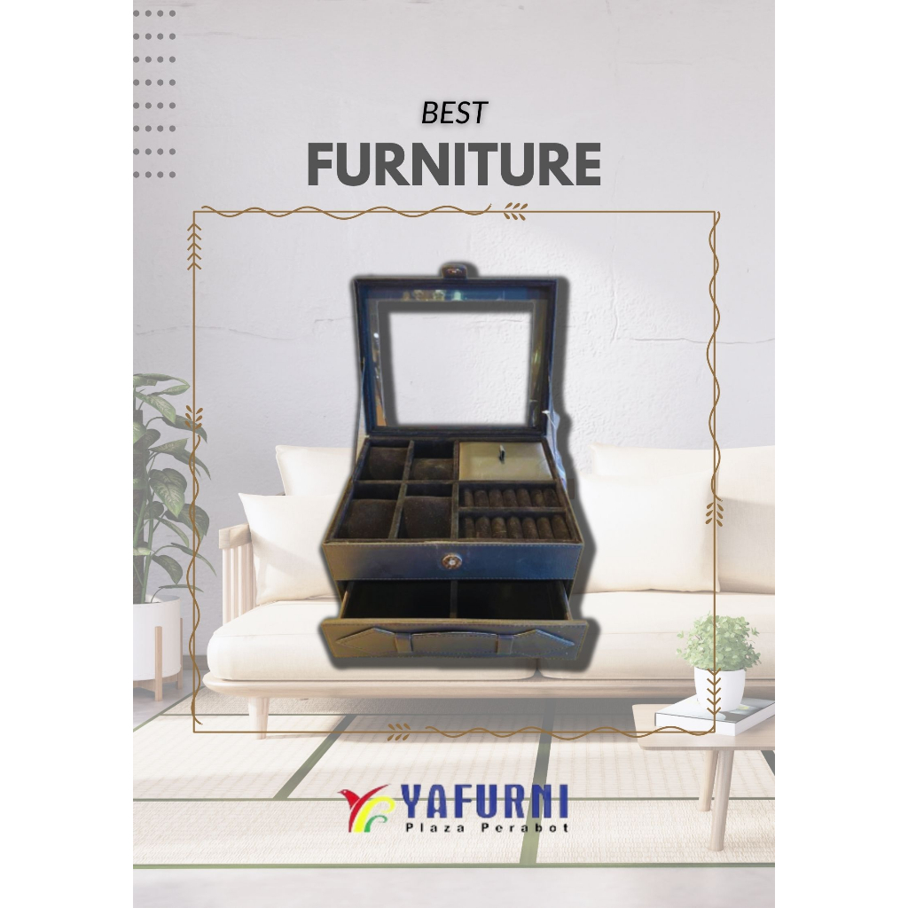 Jual BOX JAM ISI 4 + TEMPAT PERHIASAN (HITAM) | Shopee Indonesia