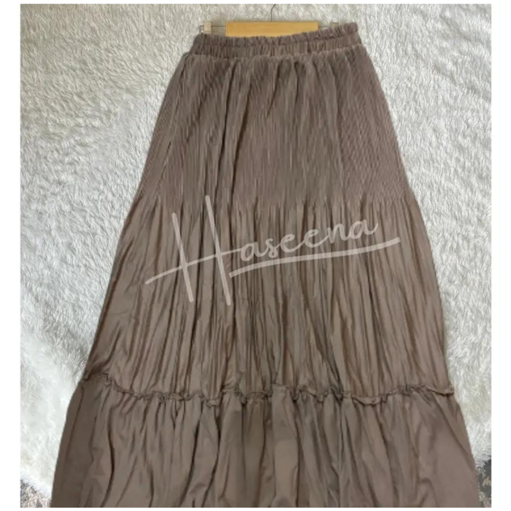 Jual Haseena Rok Plisket Susun Maiza Bahan Premium Skirt Wanita Ruffle ...