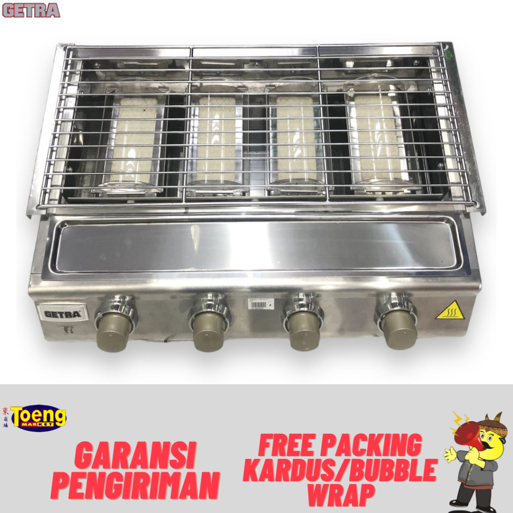 Jual KOMPOR BBQ / KOMPOR GRILL / GAS BBQ GRILL 4 TUNGKU BS-214 GETRA ...