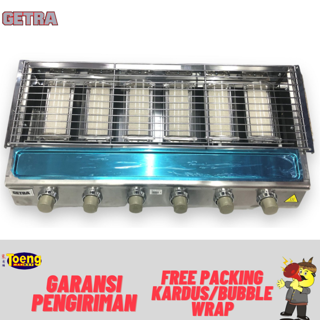 Jual KOMPOR BBQ / KOMPOR GRILL / GAS BBQ GRILL 6 TUNGKU BS-216 GETRA ...