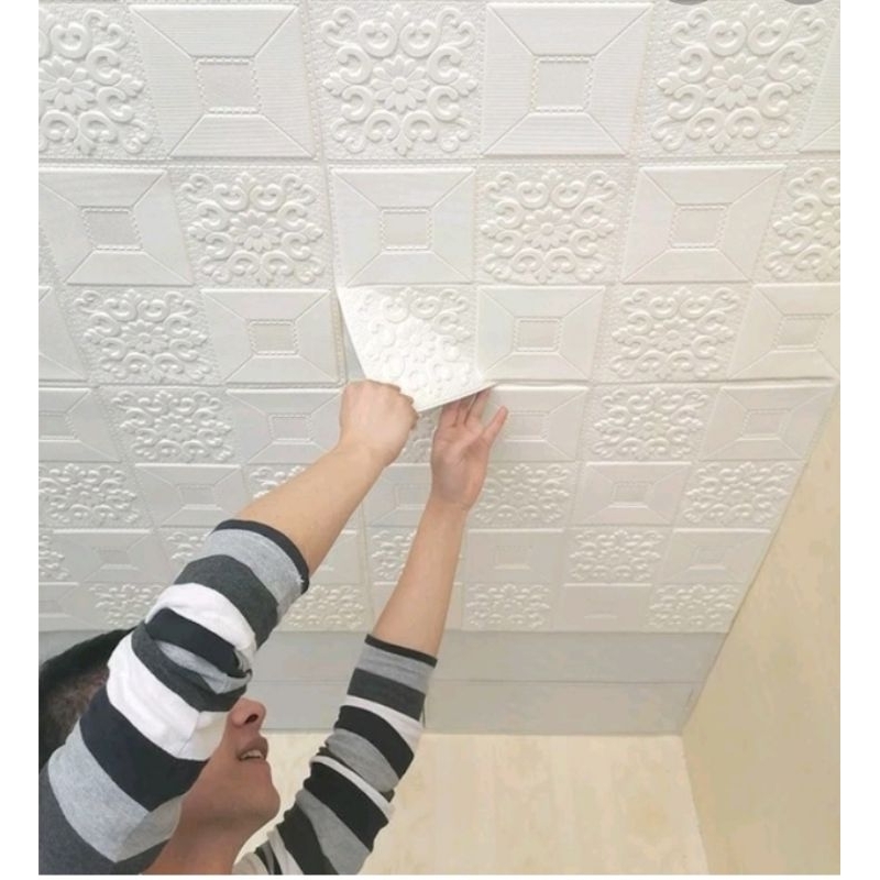 Jual Wallpaper plafon/Emboss/Dekor Foam 3D/stiker batik/ ukuran 35x35 ...