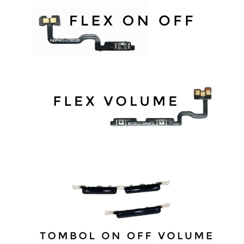 Jual Flexible On Off Volume & Tombol Power On Off Volume Oppo Reno 4F | Shopee Indonesia