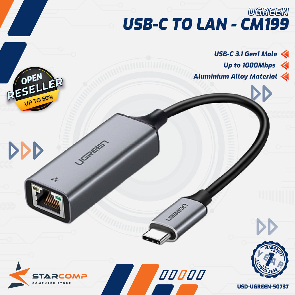 Jual UGREEN 50737 USB-C to LAN Ethernet Adapter Gigabit 1Gbps Alloy ...