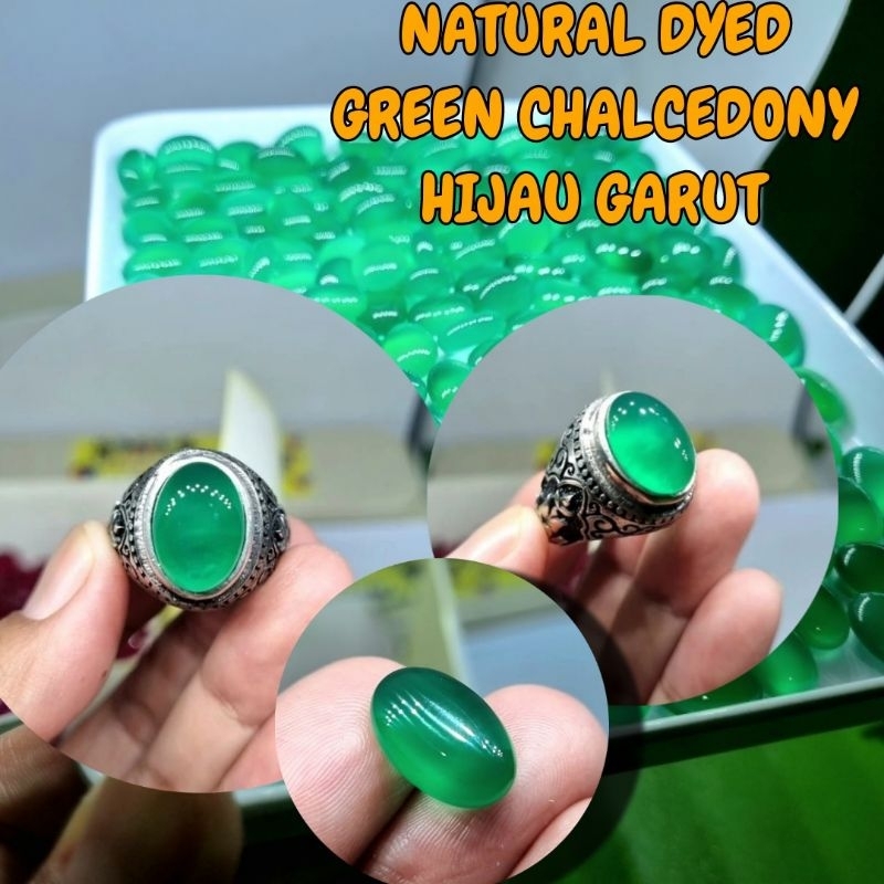 Jual Batu cincin akik green chalcedony hujau garut asli dim 16 mm ...
