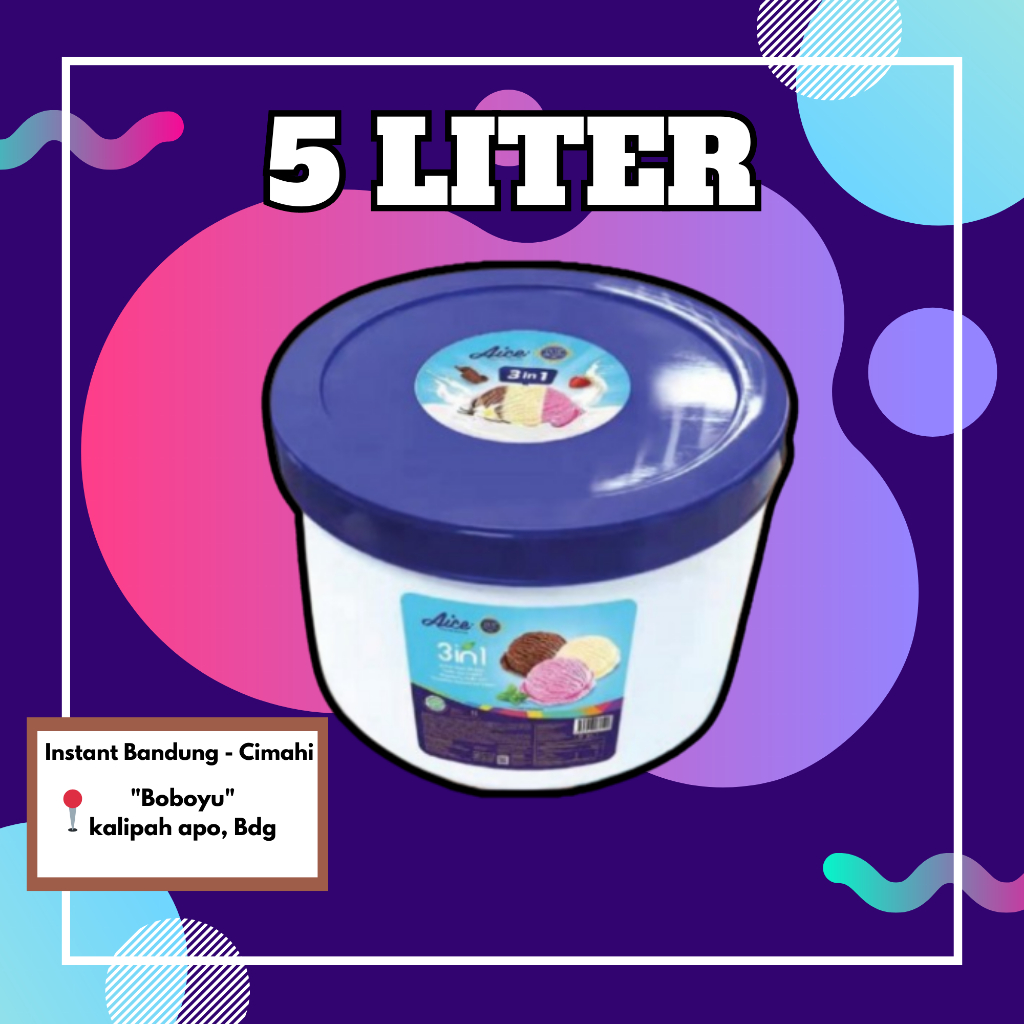 Jual Es Krim Ember Aice 5 Liter / 8 Liter Ice Cream Aice Es krim Ember / Galon Instant Gosend ...