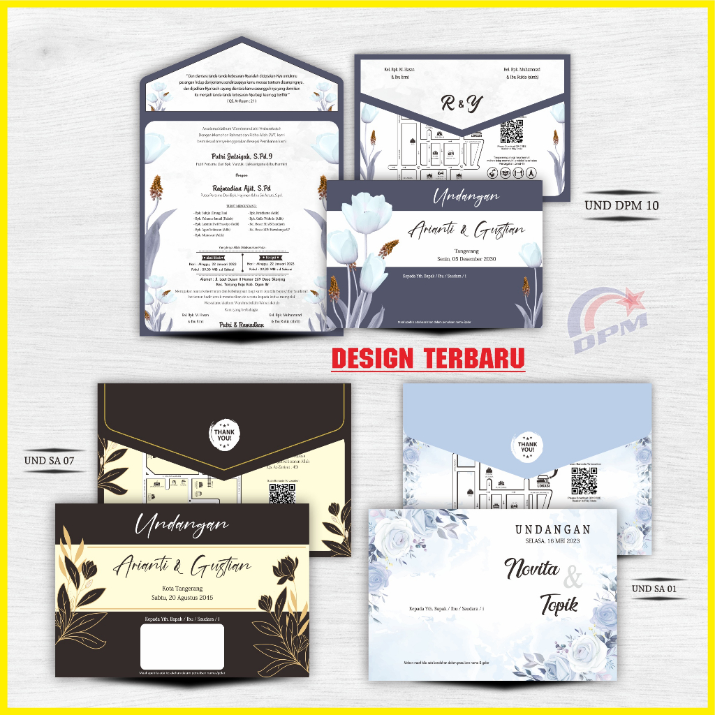 Jual Undangan Pernikahan murah Semi Amplop Lipat 3 Series | Shopee Indonesia