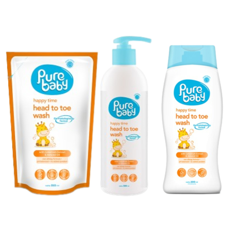 Jual ARJUNA PURE BABY HAPPY HEAD TOE WASH BOTOL PUMP REFFIL Sabun ...