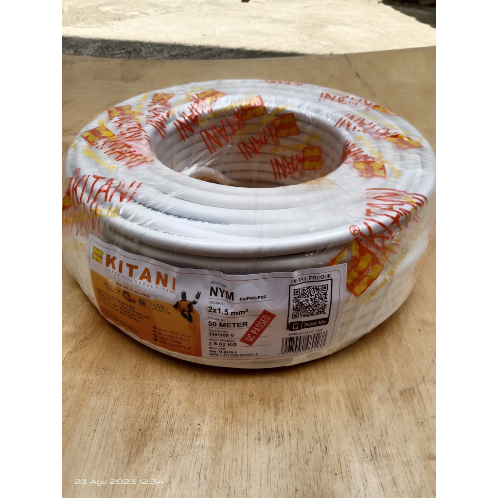 Jual Kabel NYM 2X1,5 Kitani Kabel Panjang 50 Meter Kabel Listrik kawat ...